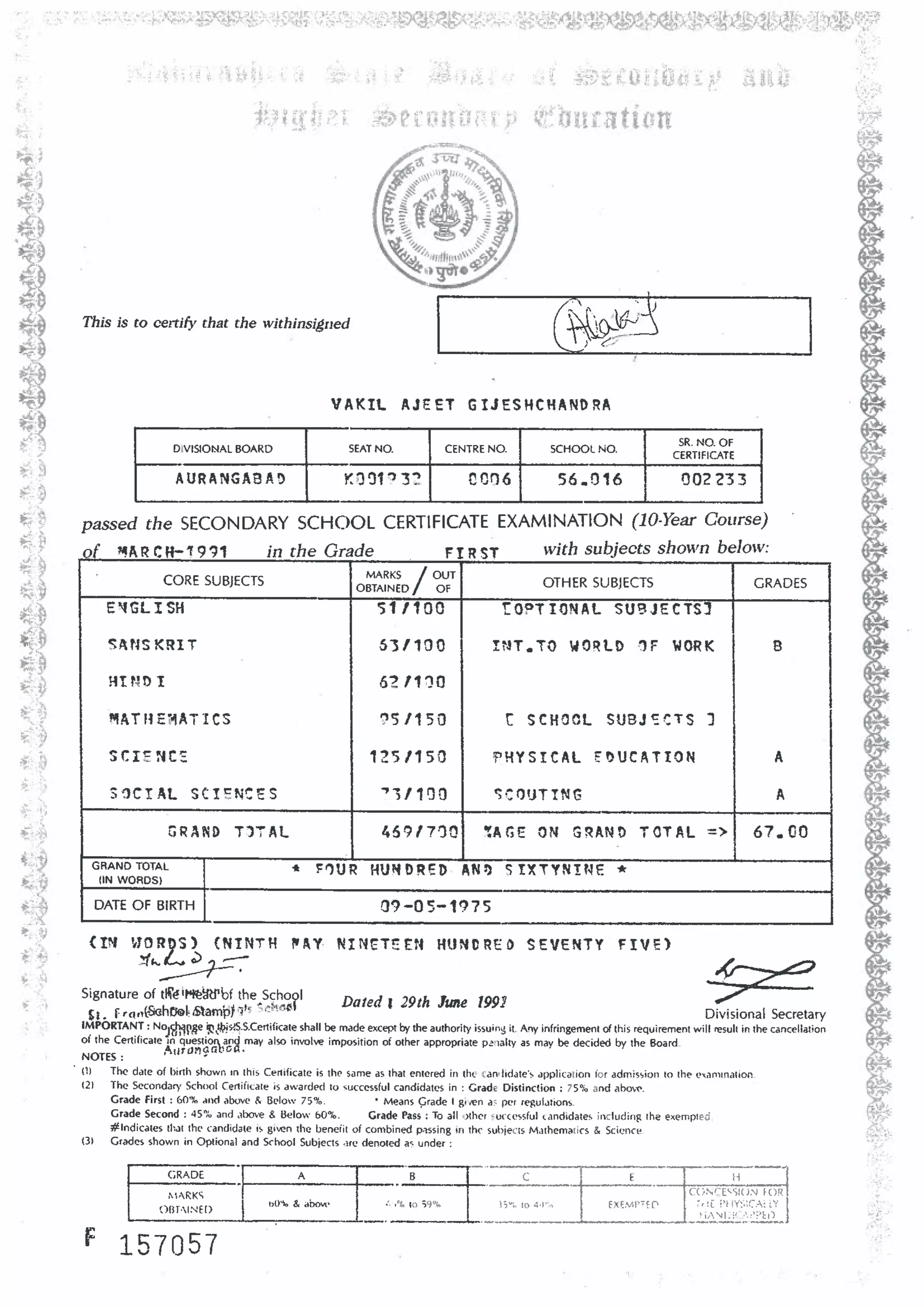 SSC MARKSHEET | PDF