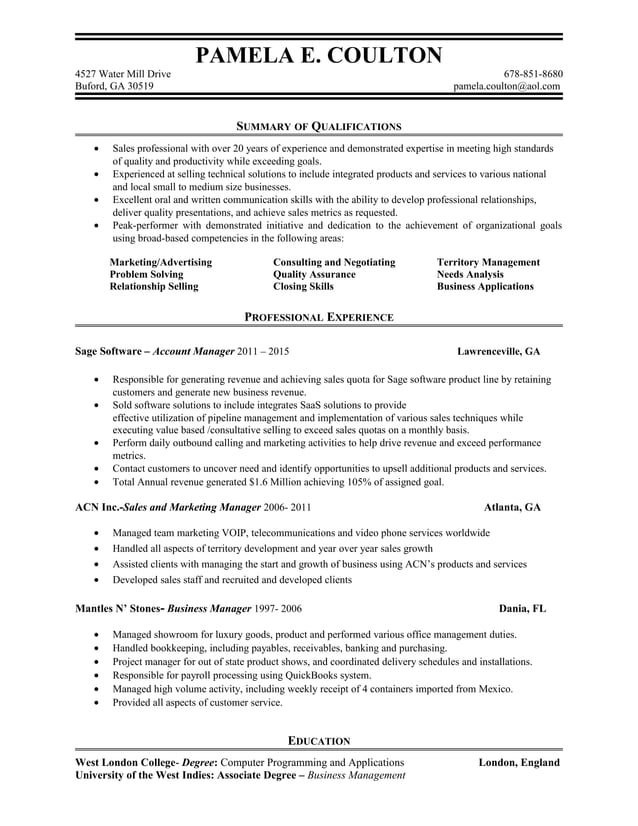 1. Pamela Coulton 2015 Resume | PDF