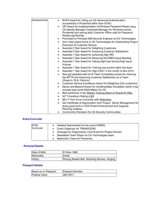 Prakhar Sood-Resume-CV | DOC | Operating Systems | Computer Software and Applications