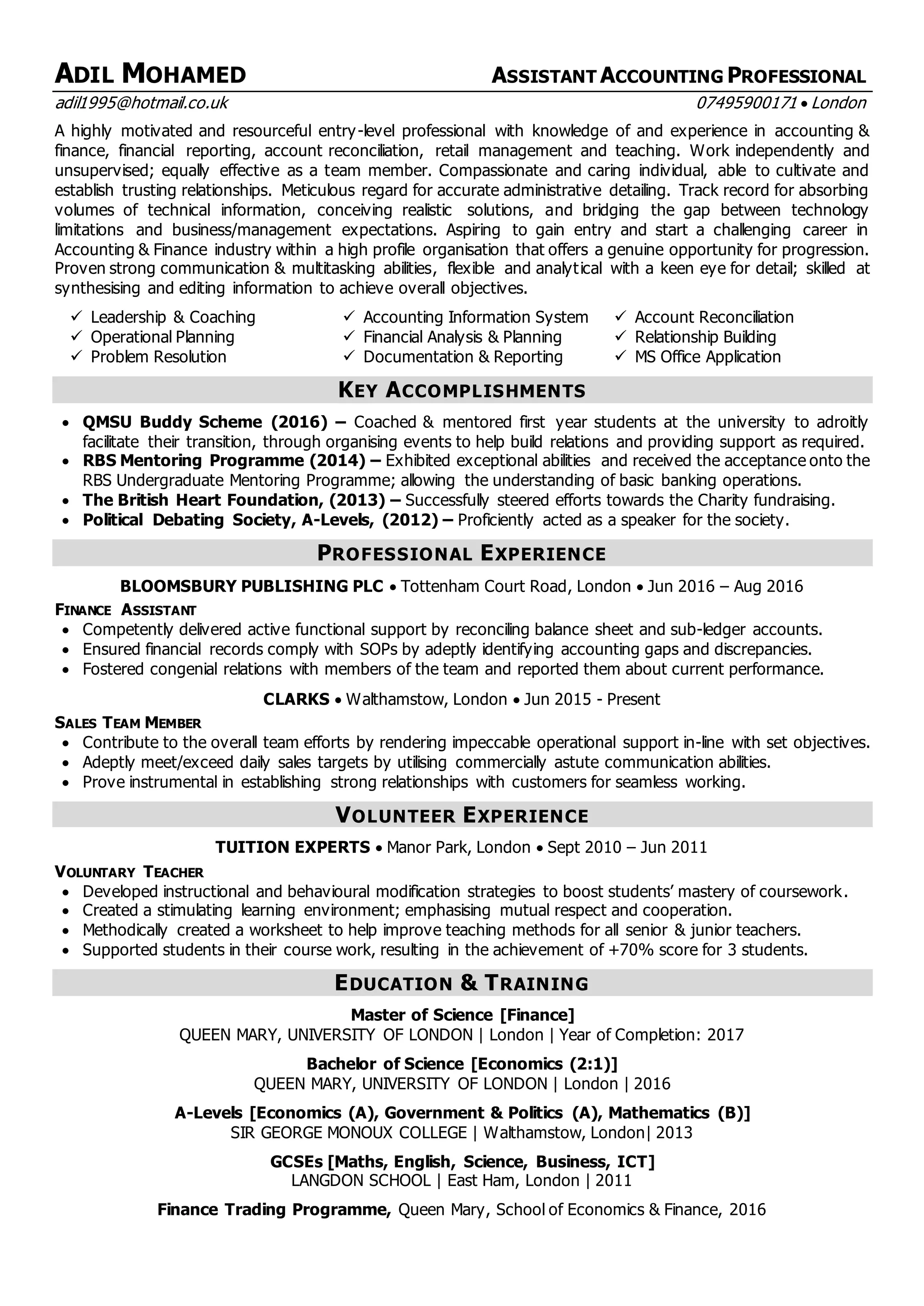 Adil Mohamed Professional CV | DOCX