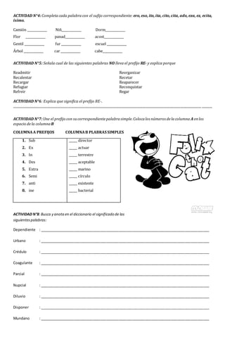 guía prefijos y sufijos | DOCX