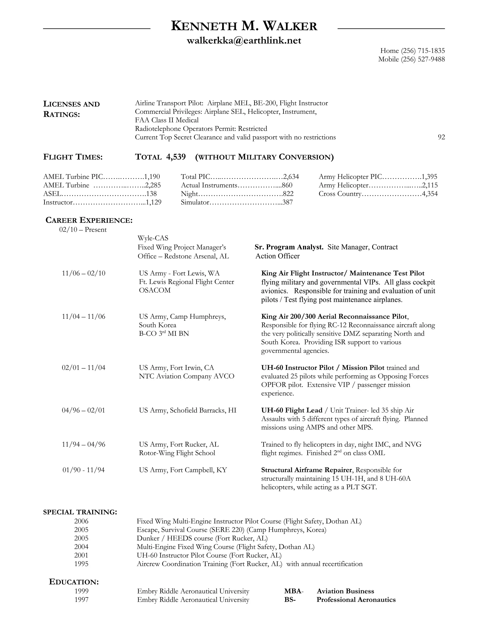 Walker Flight Resume | PDF