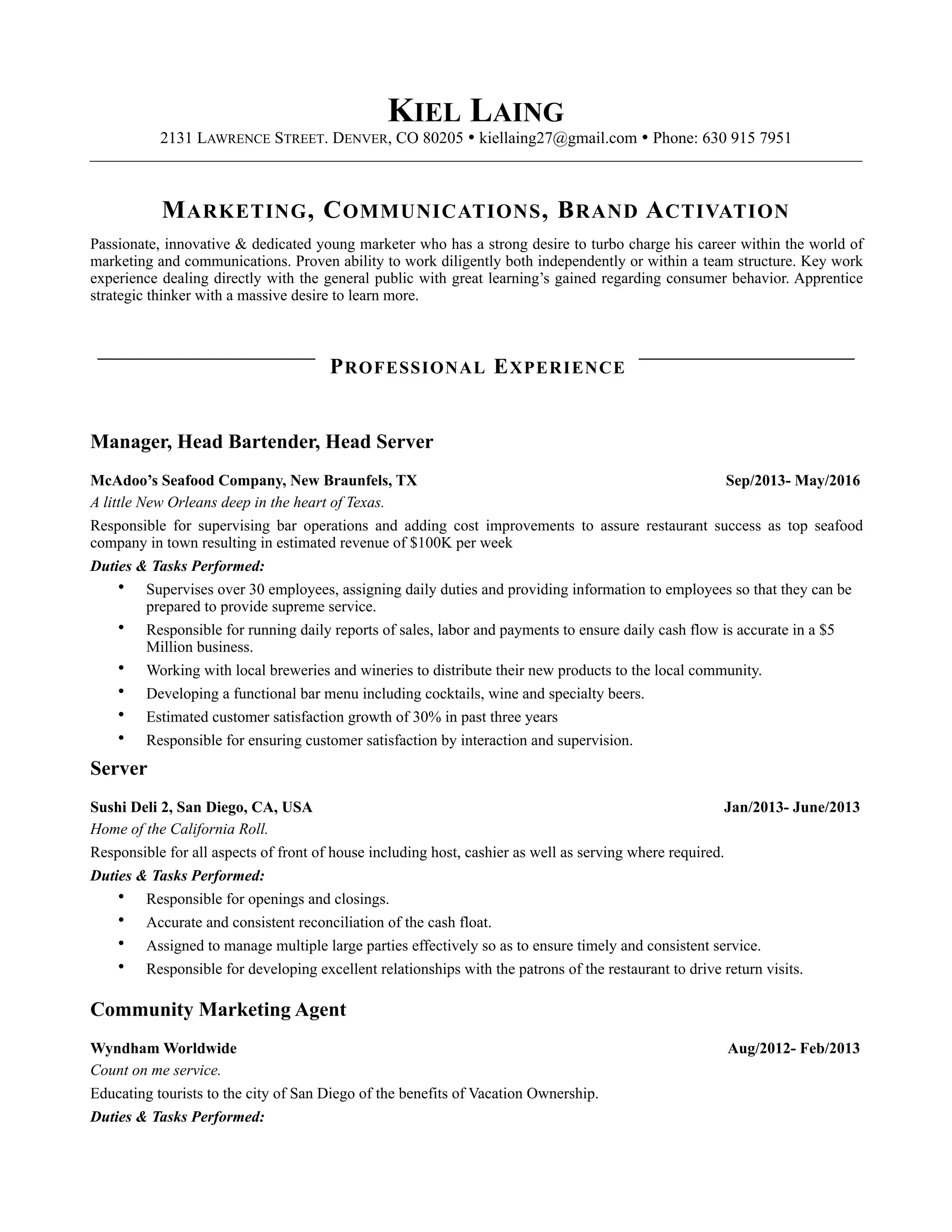 2016 Resume MG | PDF