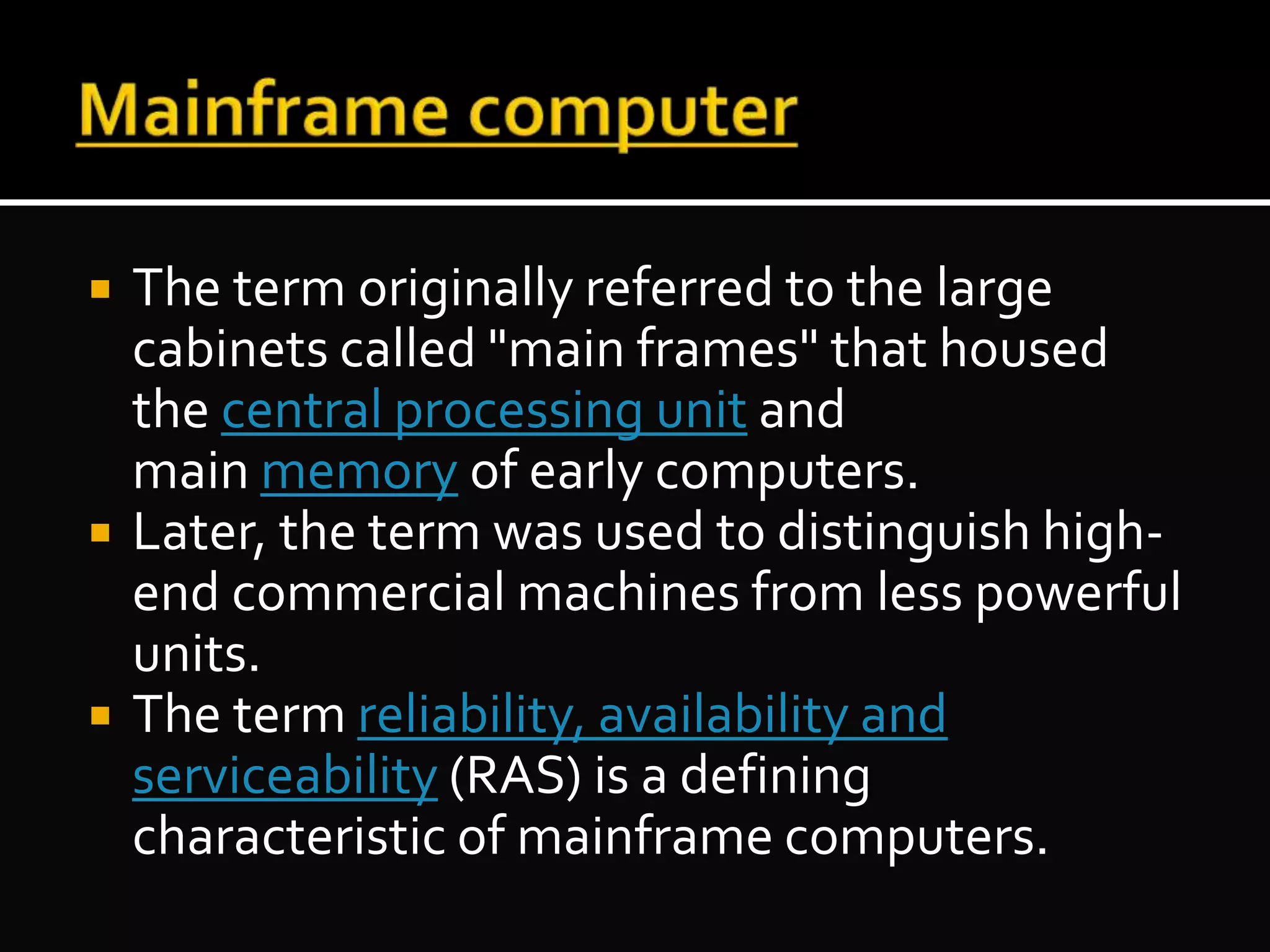 Mahati's PPT Mainframes | PPTX | Computing | Technology & Computing