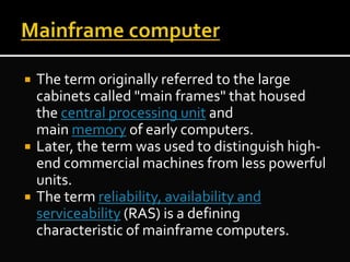Mahati's PPT Mainframes | PPTX | Computing | Technology & Computing