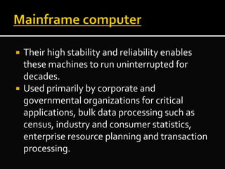 Mahati's PPT Mainframes | PPTX | Computing | Technology & Computing