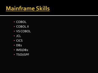 Mahati's PPT Mainframes | PPTX | Computing | Technology & Computing