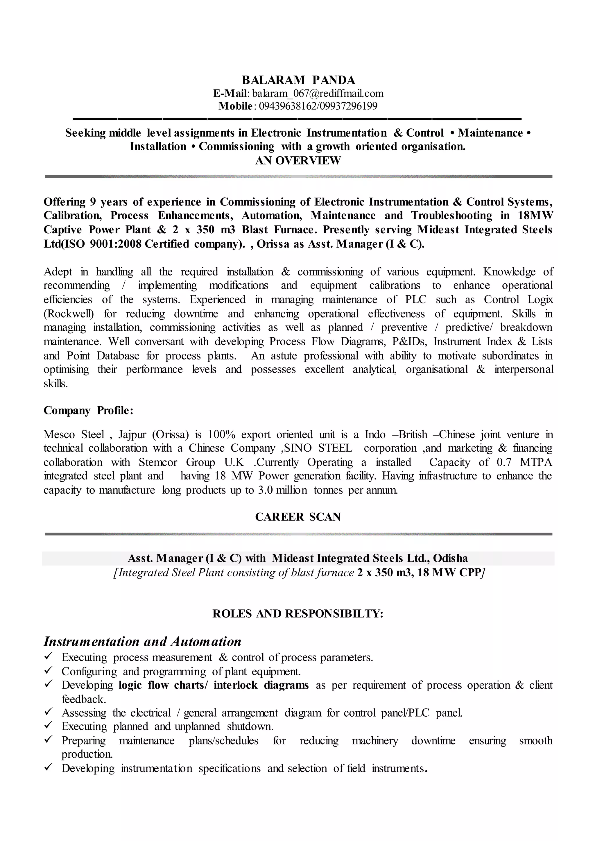 Balaram_Panda_Resume | PDF