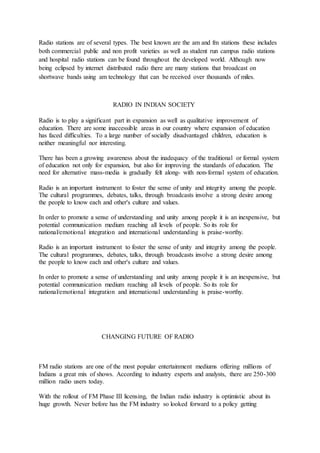 Growth and role of electronic media in India | DOCX