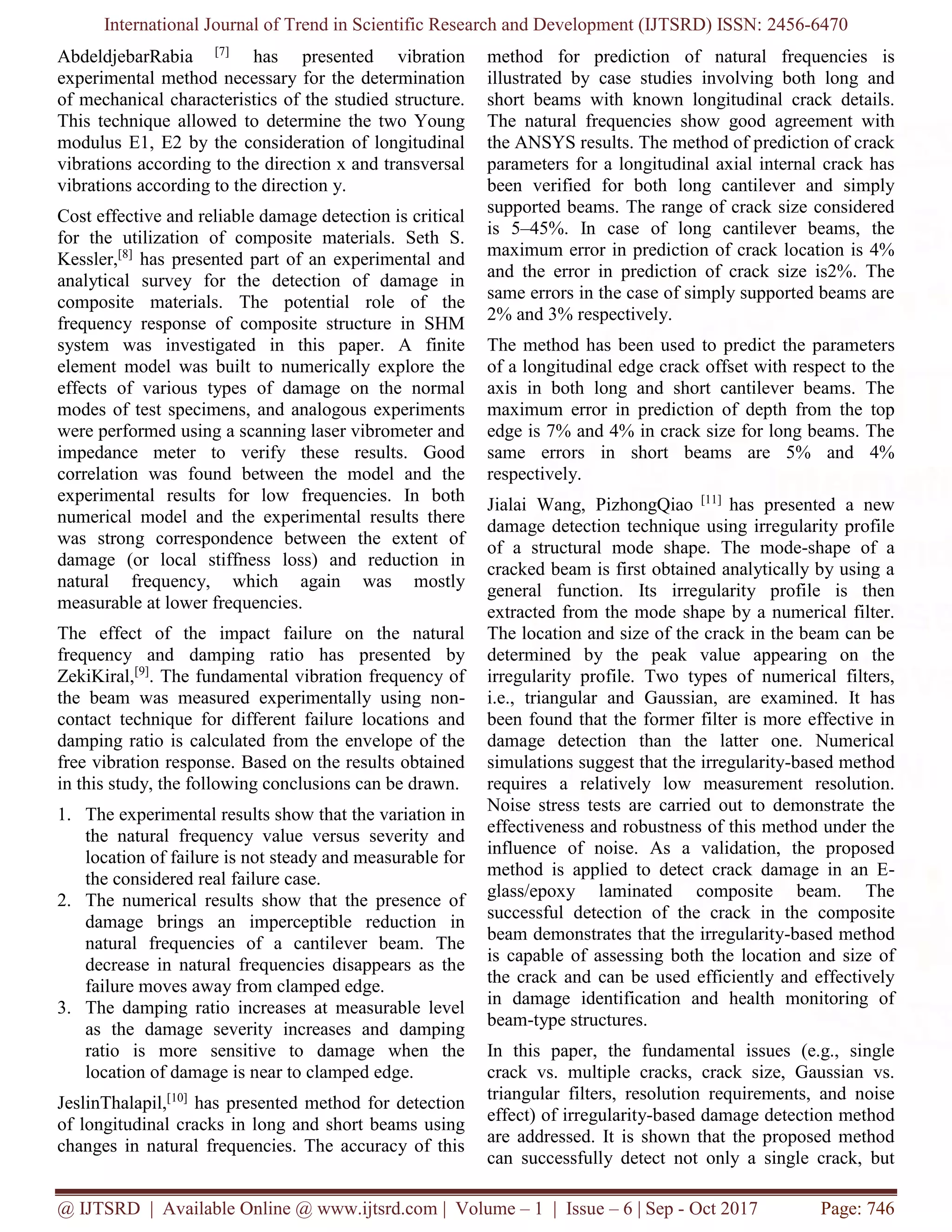 A Review On Detection Of Cracks Present In Composite Cantilever Beam By Using Vibration Analysis