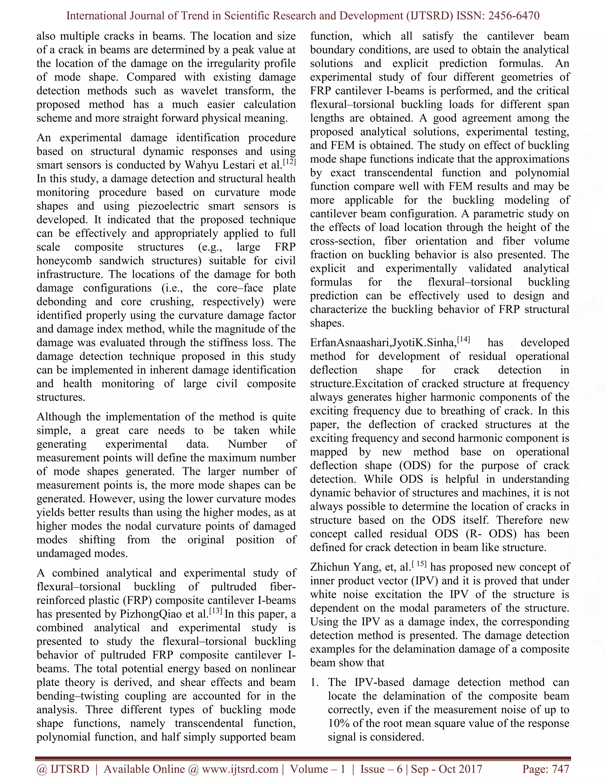 A Review on Detection of Cracks Present in Composite Cantilever Beam by using Vibration Analysis ...
