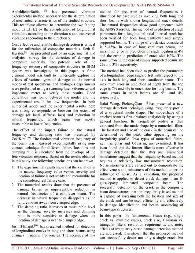 A Review on Detection of Cracks Present in Composite Cantilever Beam by using Vibration Analysis ...