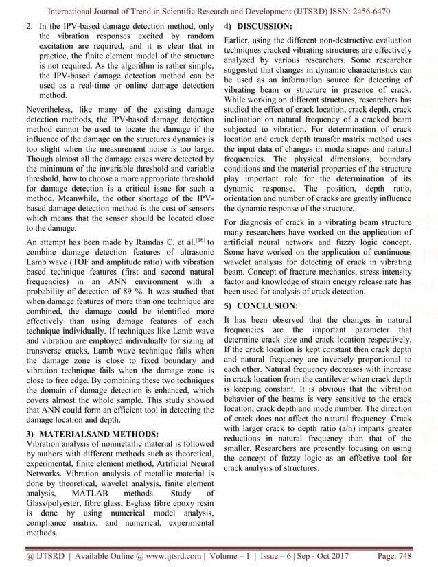A Review On Detection Of Cracks Present In Composite Cantilever Beam By Using Vibration Analysis