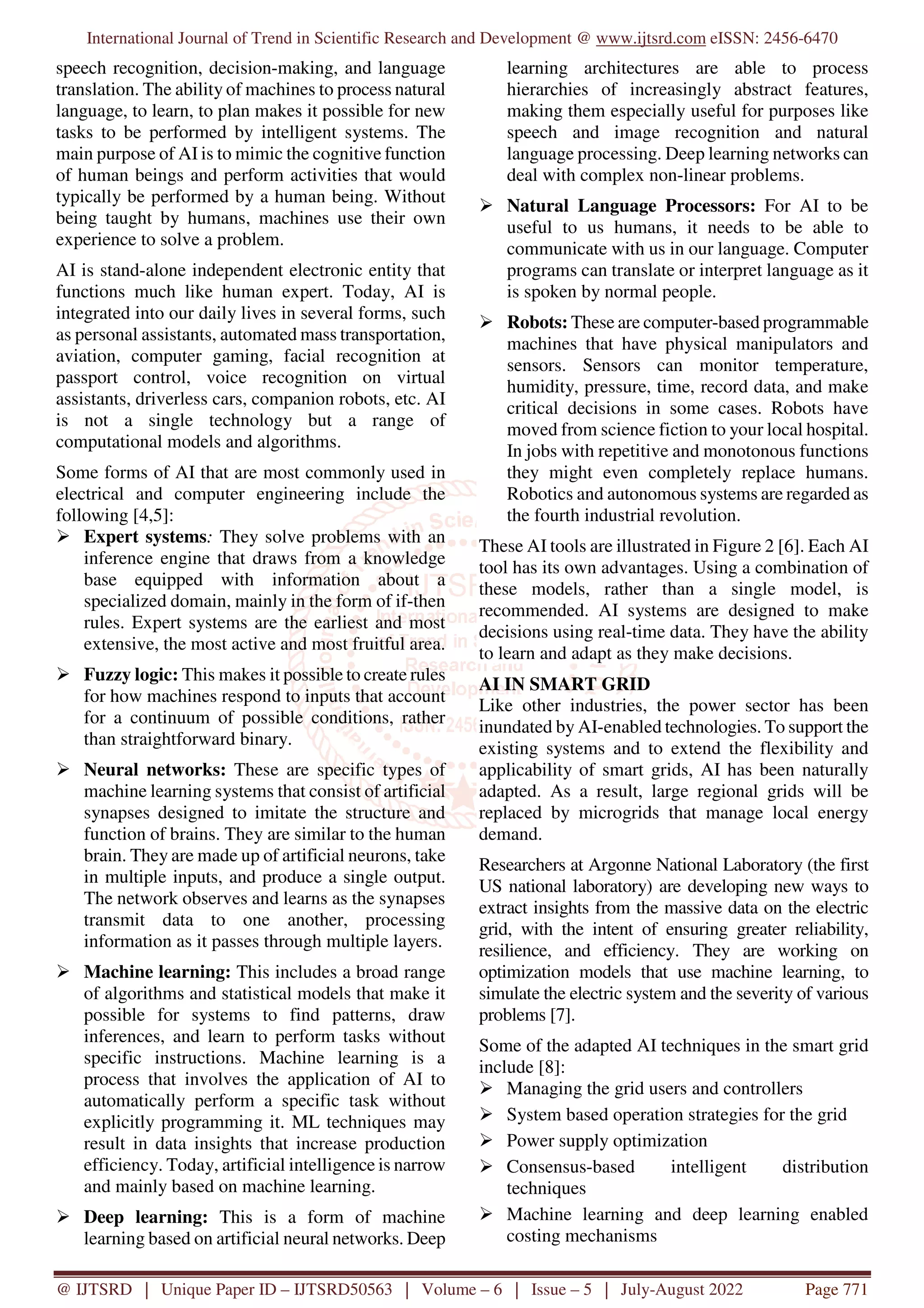 Artificial Intelligence in Smart Grid | PDF