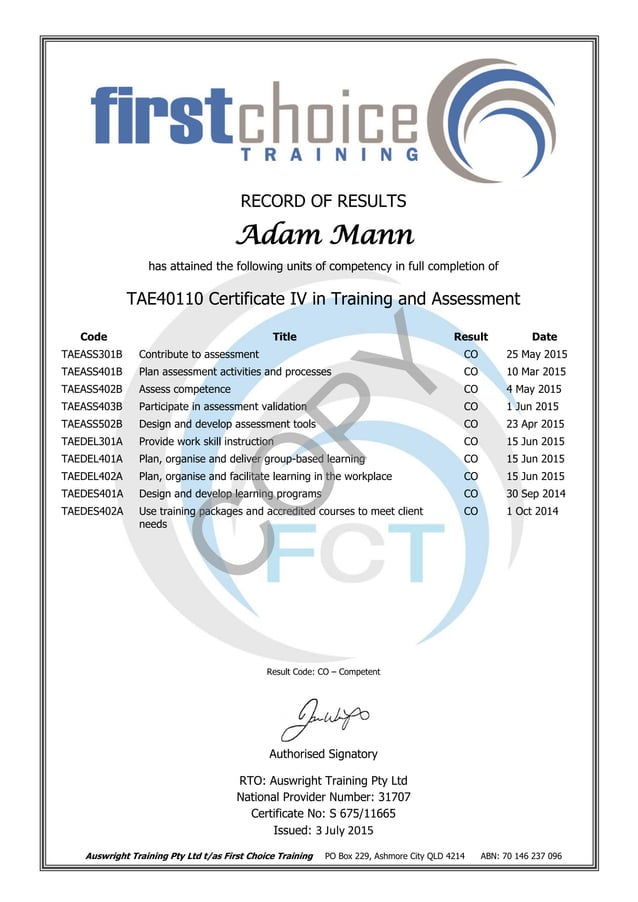 Adam Mann - Certificate Secure Copy | PDF