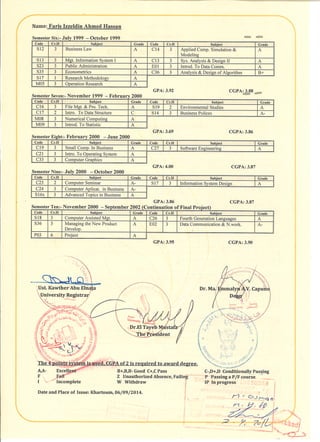 B.SC TRANSCRIPT CERTIFICATE (THE FUTURE UNIVERSITY) | PDF