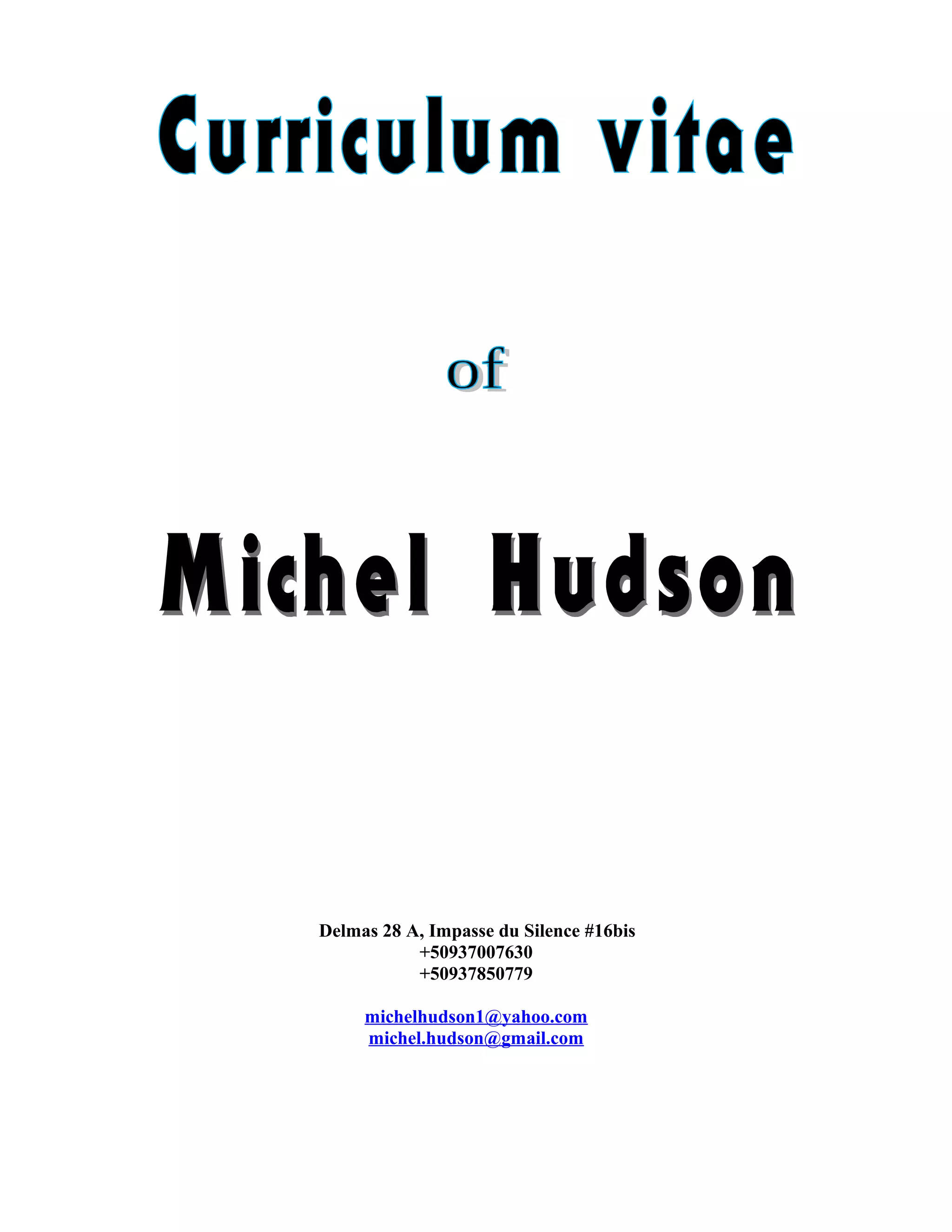 Hudson's_resume_int_la | DOC | Computer Networking | Computing