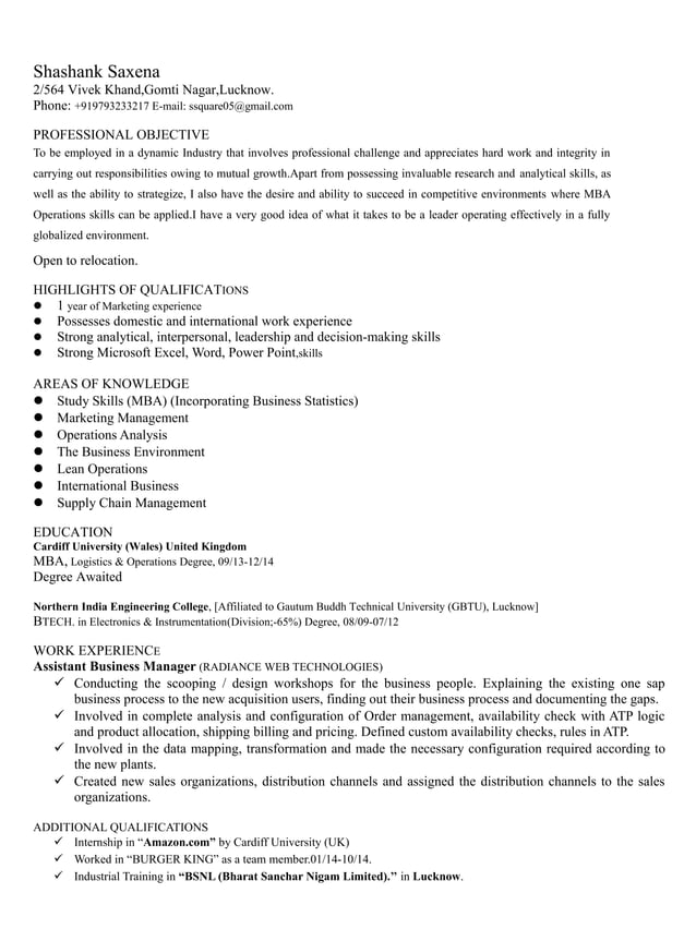 Shashank Saxena CV MUMBAI | DOC