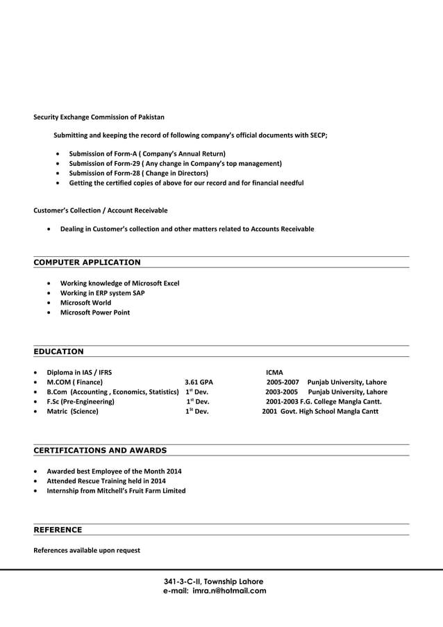 CV MUHAMMAD IMRAN KHAN | PDF CV MUHAMMAD IMRAN KHAN | PDF