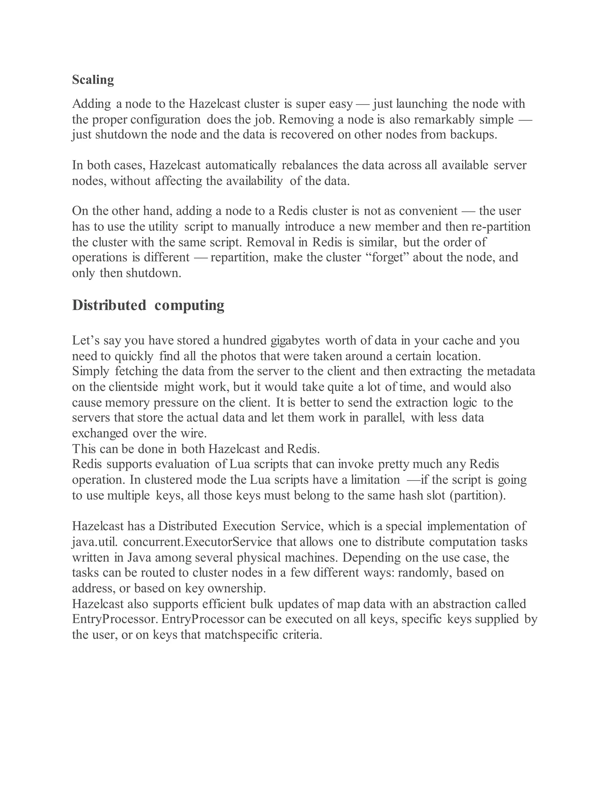 Redis vs Hazelcast | DOCX