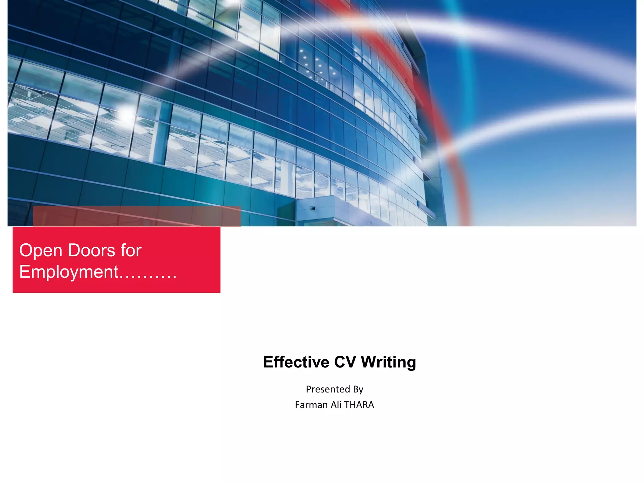 CV Writing Presentation | PPT