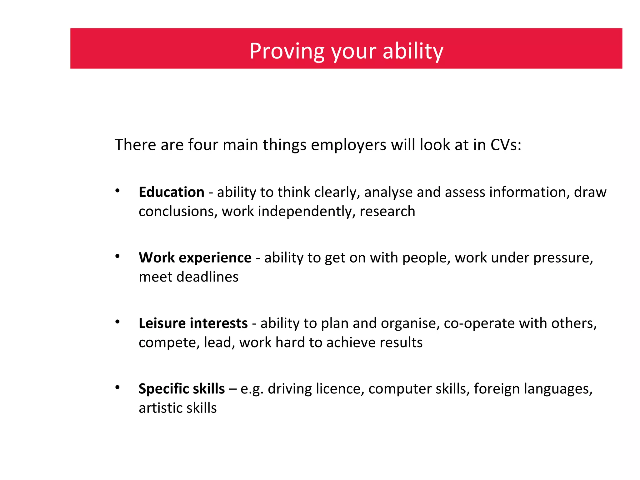 CV Writing Presentation | PPT