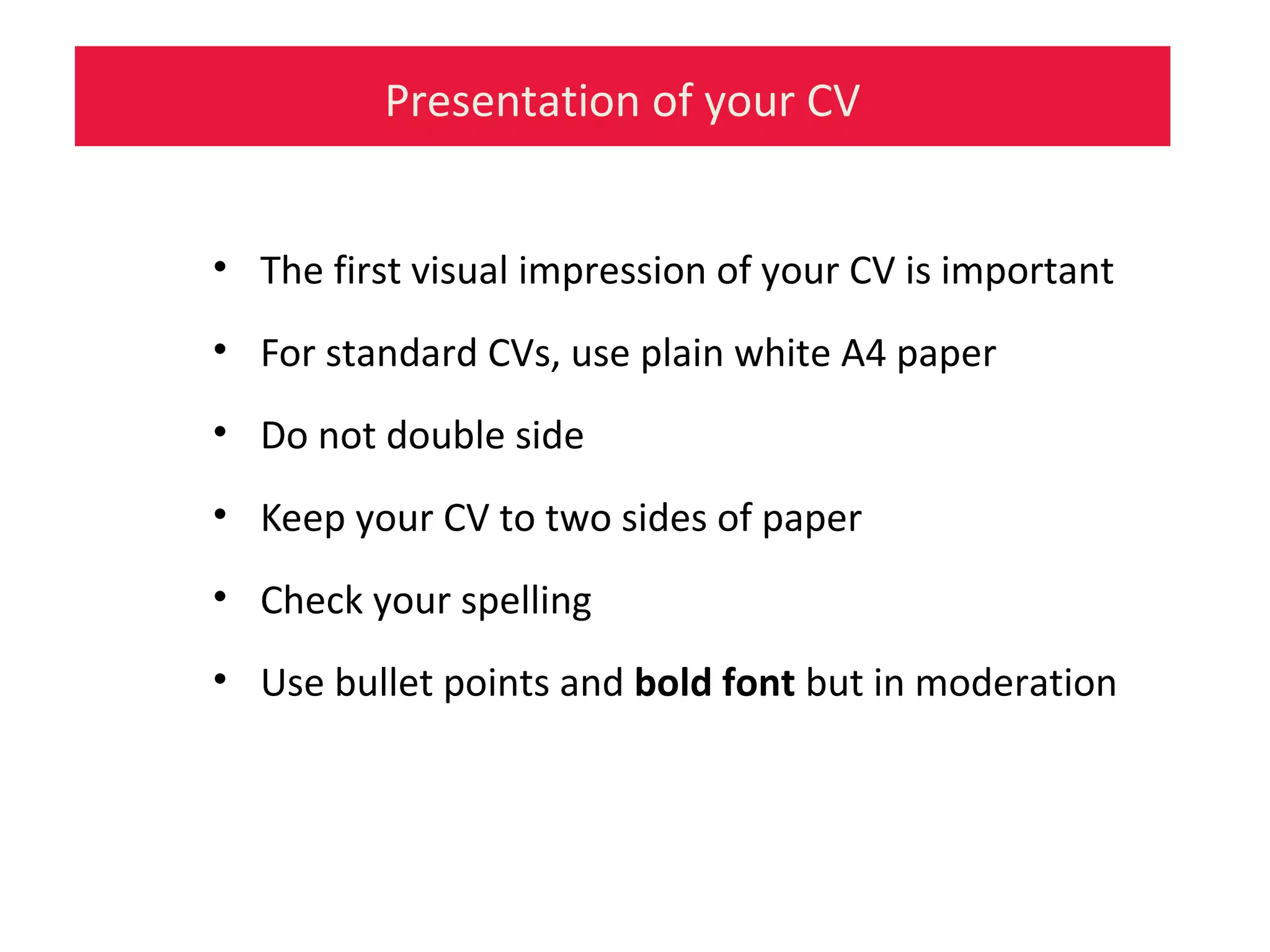 CV Writing Presentation | PPT