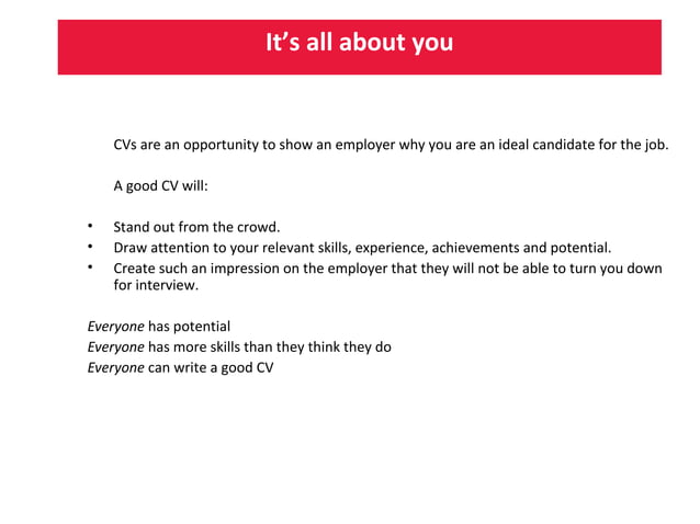 CV Writing Presentation | PPT | Resume Writing and Advice | Job Search