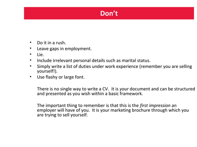 CV Writing Presentation | PPT | Resume Writing and Advice | Job Search