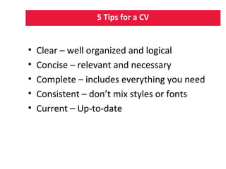 CV Writing Presentation | PPT