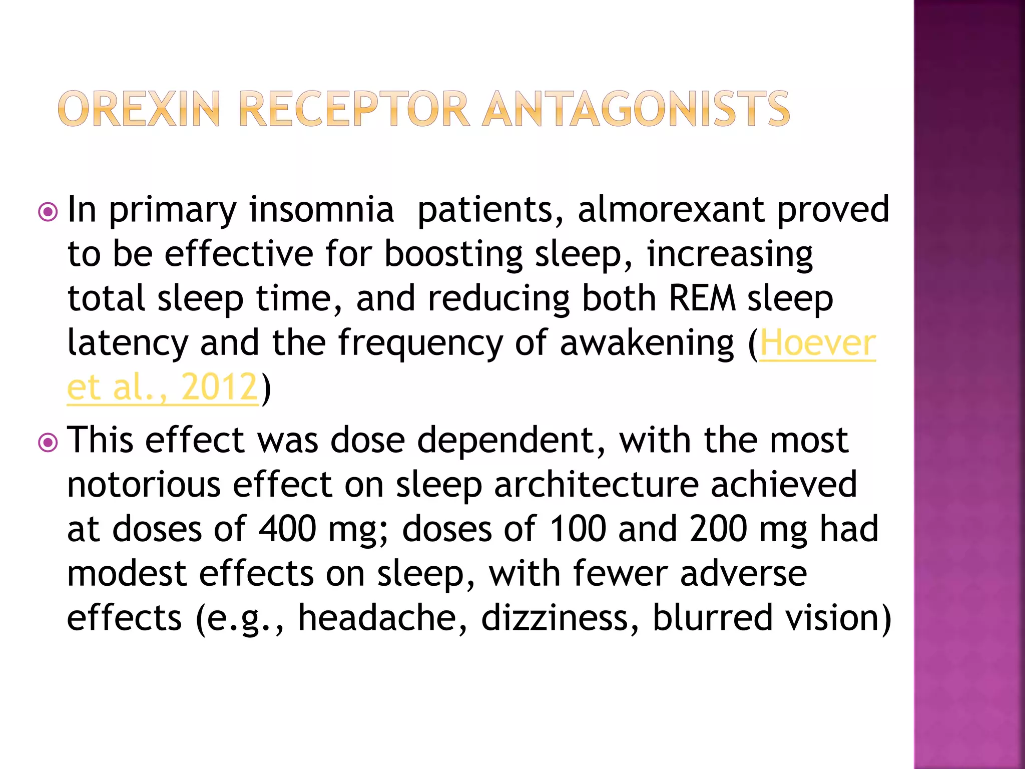 Orexin receptors and their potential as drug targets | PPTX