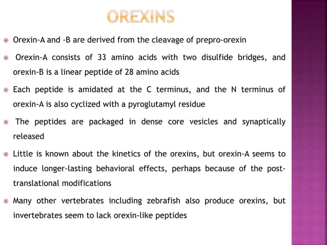 Orexin receptors and their potential as drug targets | PPT