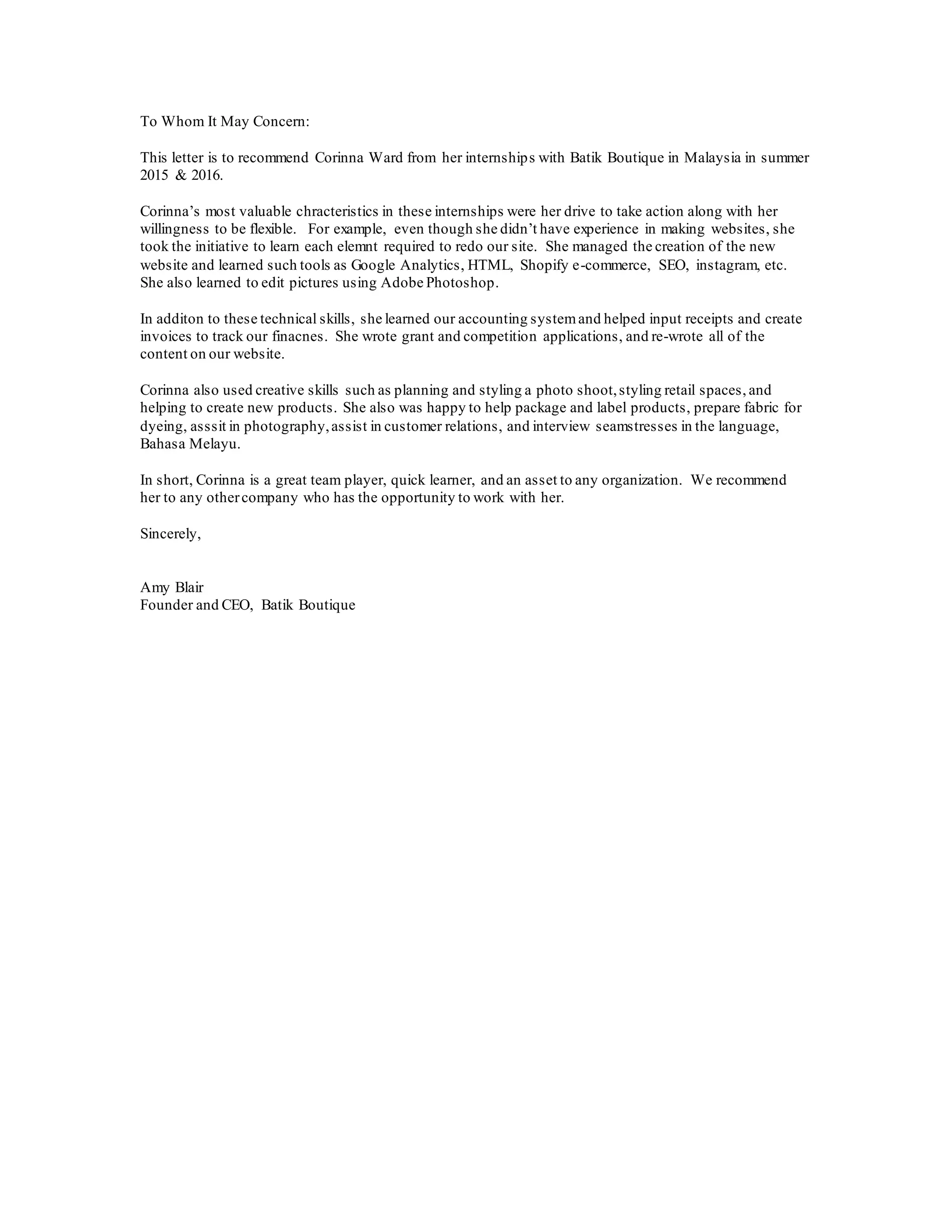 Recommendation Letter | DOCX