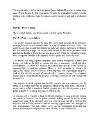 Copy of SINGLE LEG AMPUTEE SPORTS CLUB-USIP Project | PDF