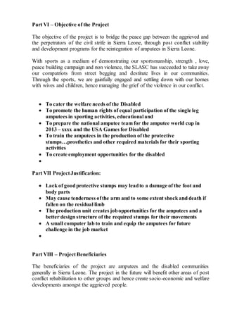 Copy of SINGLE LEG AMPUTEE SPORTS CLUB-USIP Project | PDF