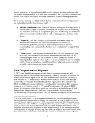 Business Intelligence Competency Centers | PDF