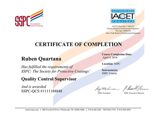 RubenQuartana SSPC-QCS | PDF