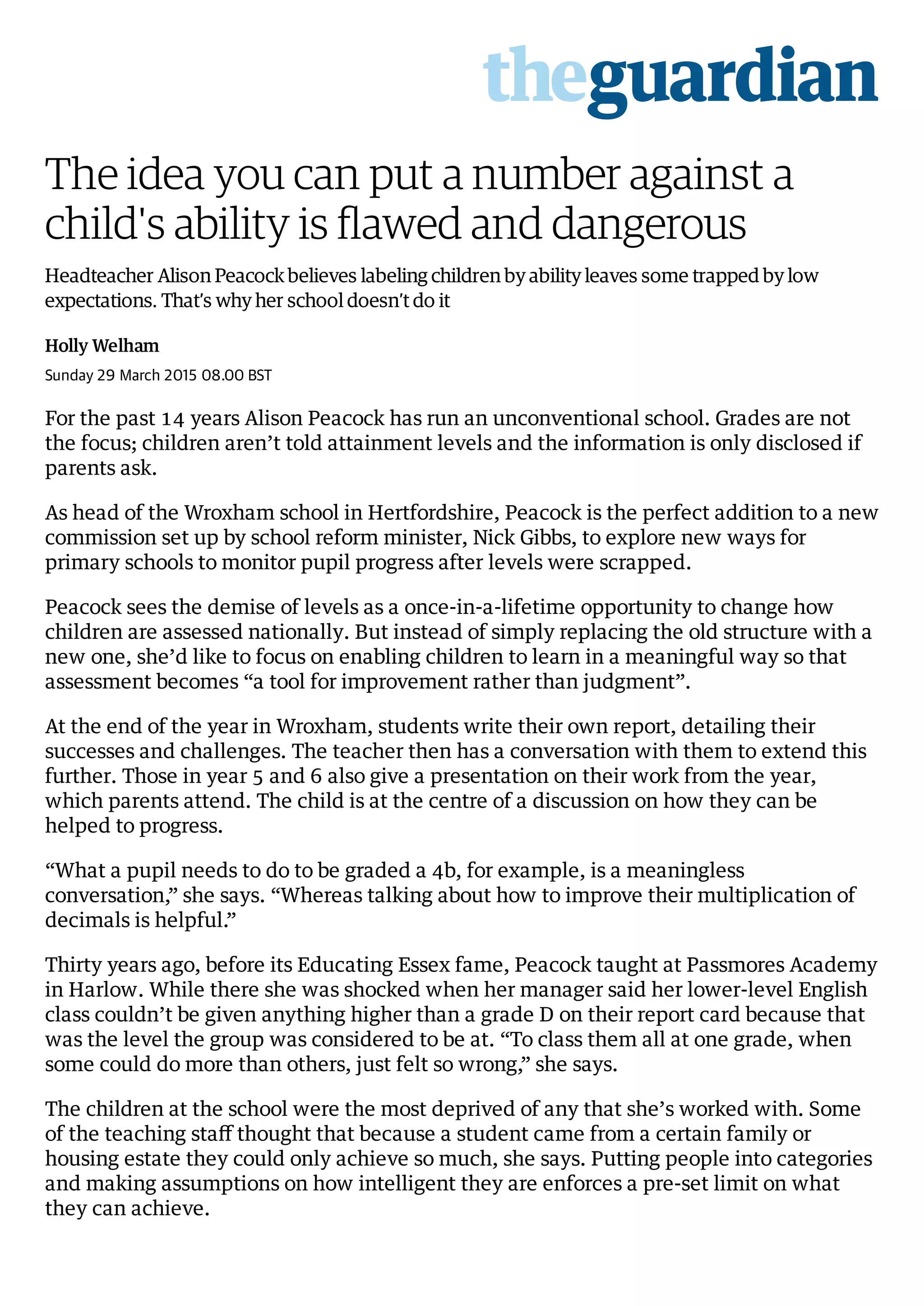 Guardian Education article March 2015 | PDF
