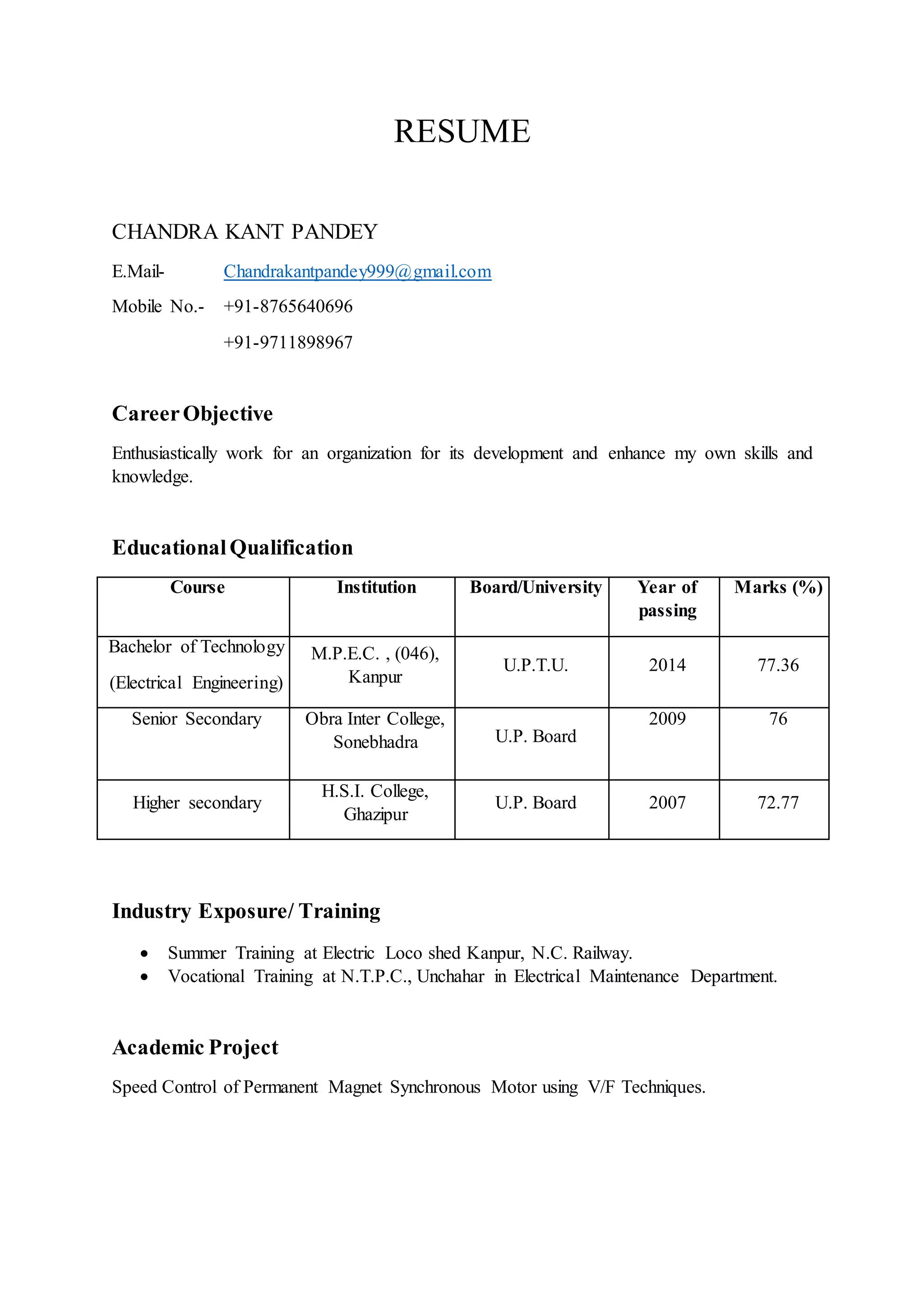 chandrakant_resume | PDF