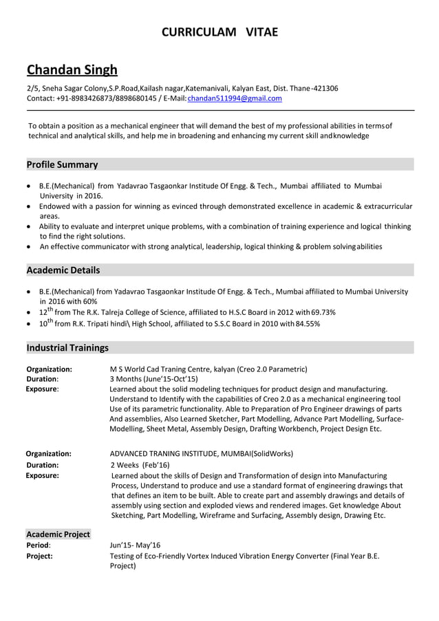 chandan-resume | PDF | Physics | Science