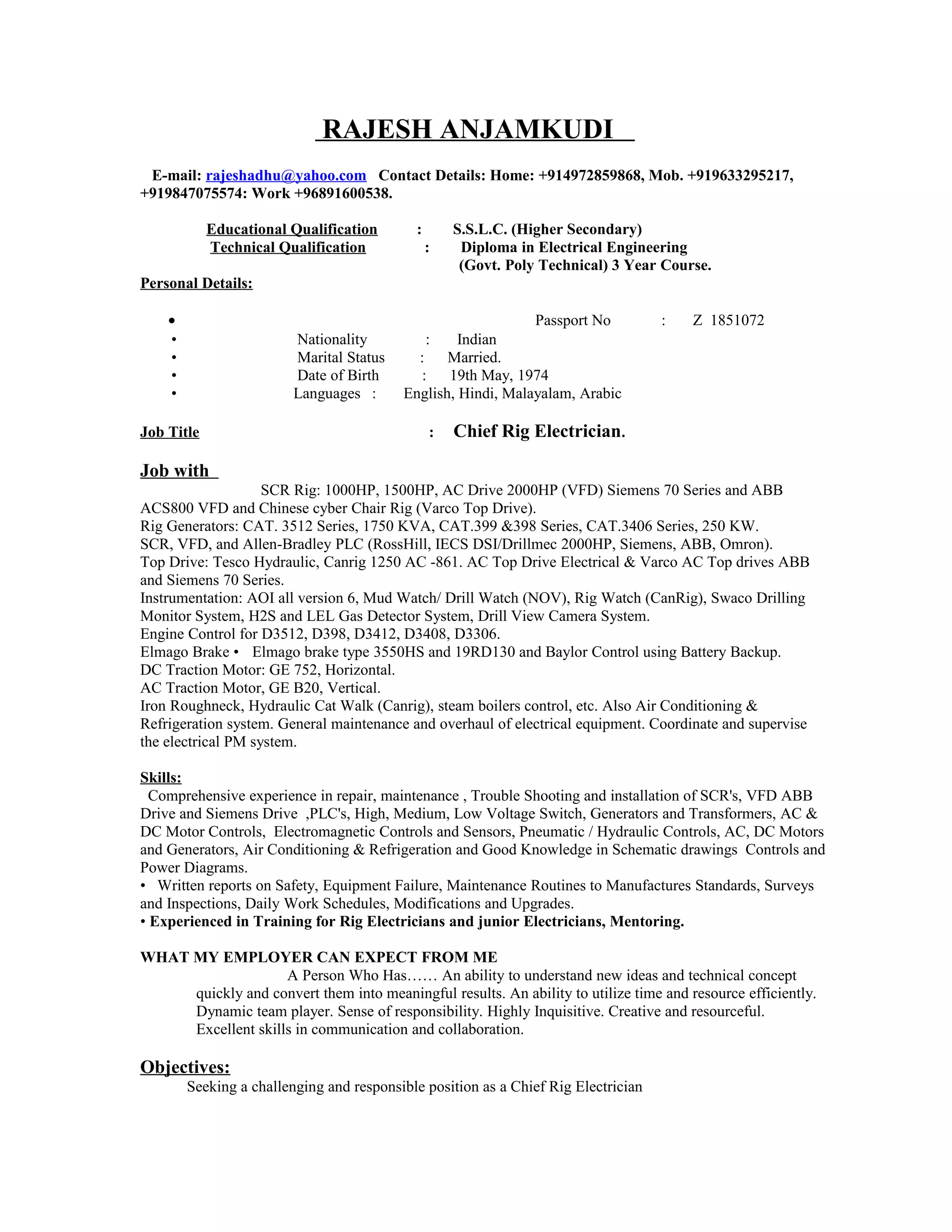 Rajesh Resume .... | PDF