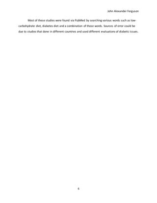 John Alexander Ferguson Low-Carbohydrate Paper | PDF