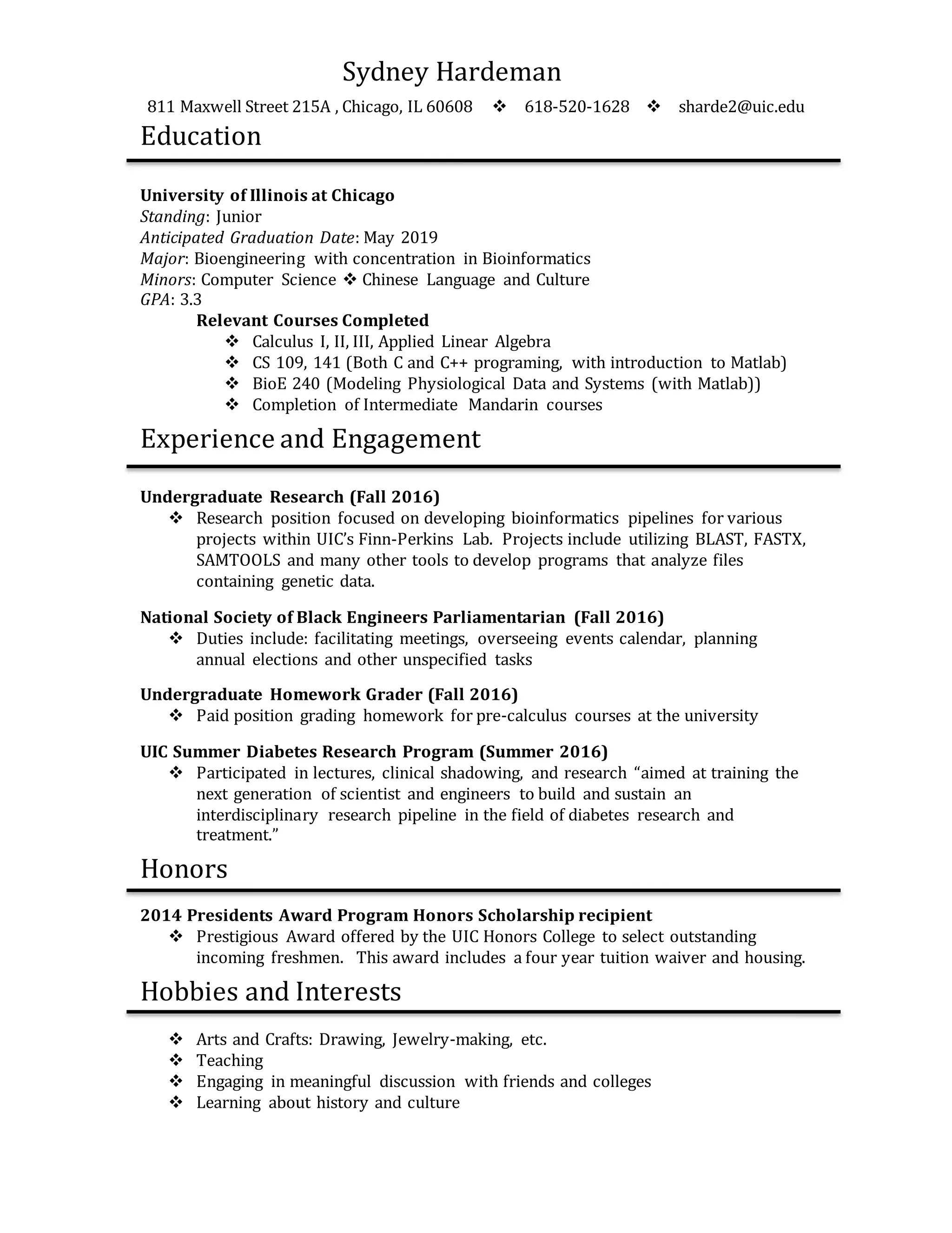 Resume (fall 2016) | PDF