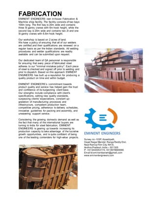 EMINENT ENGINEERS PROFILE | DOCX | Manufacturing Industry | Industries