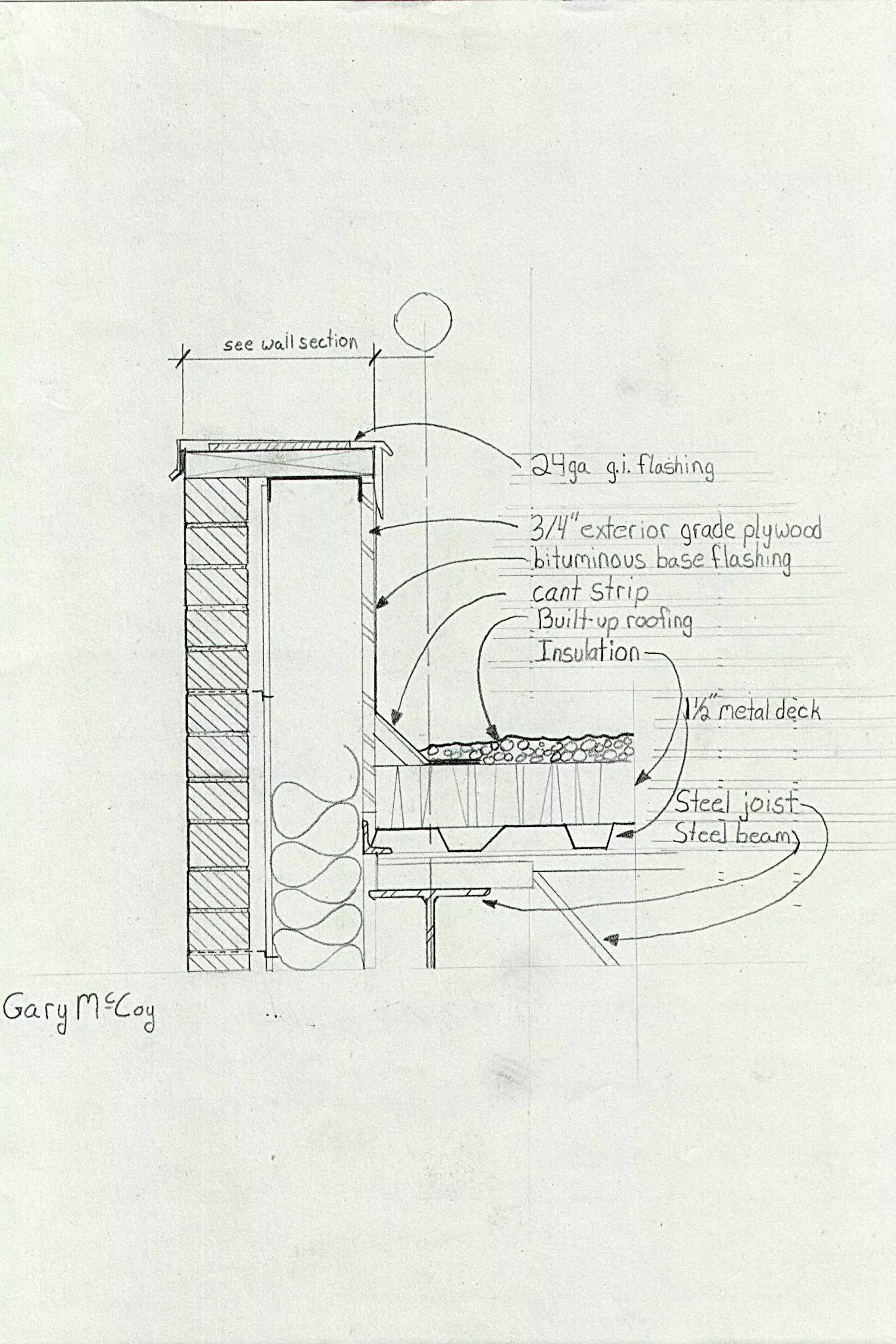 Hand Drafted Wall Parapet Detail | PDF
