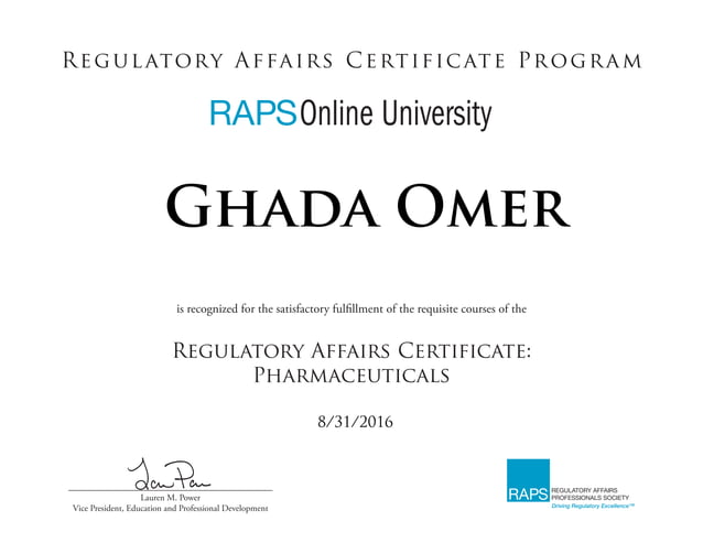 Regulatory affairs certificate | PDF