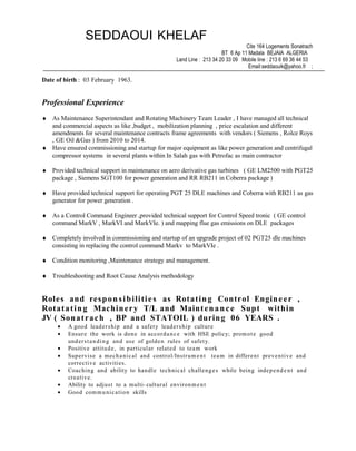 seddaoui cv | DOC | Radio Control | Hobbies & Interests