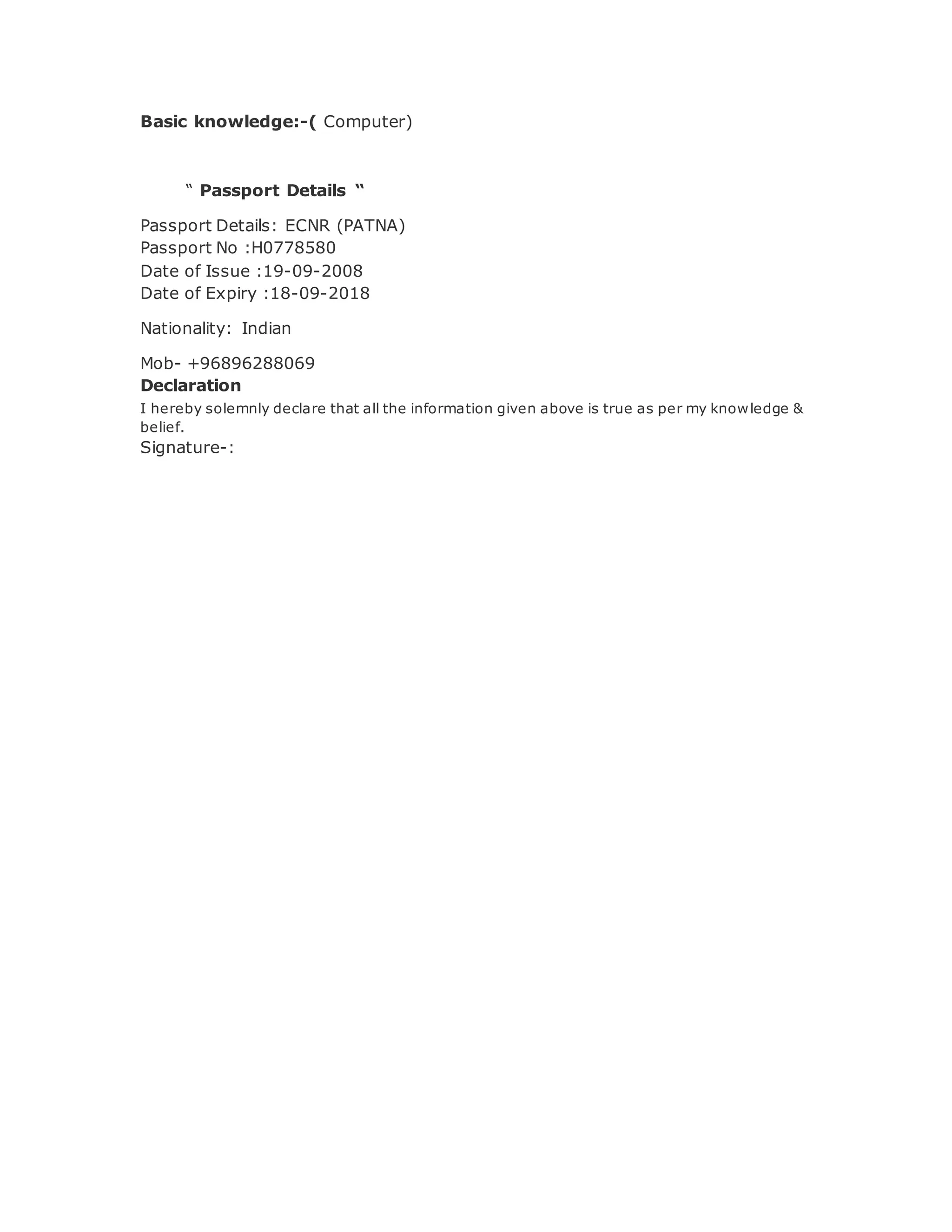 pradeep kumar singh RESUME | PDF