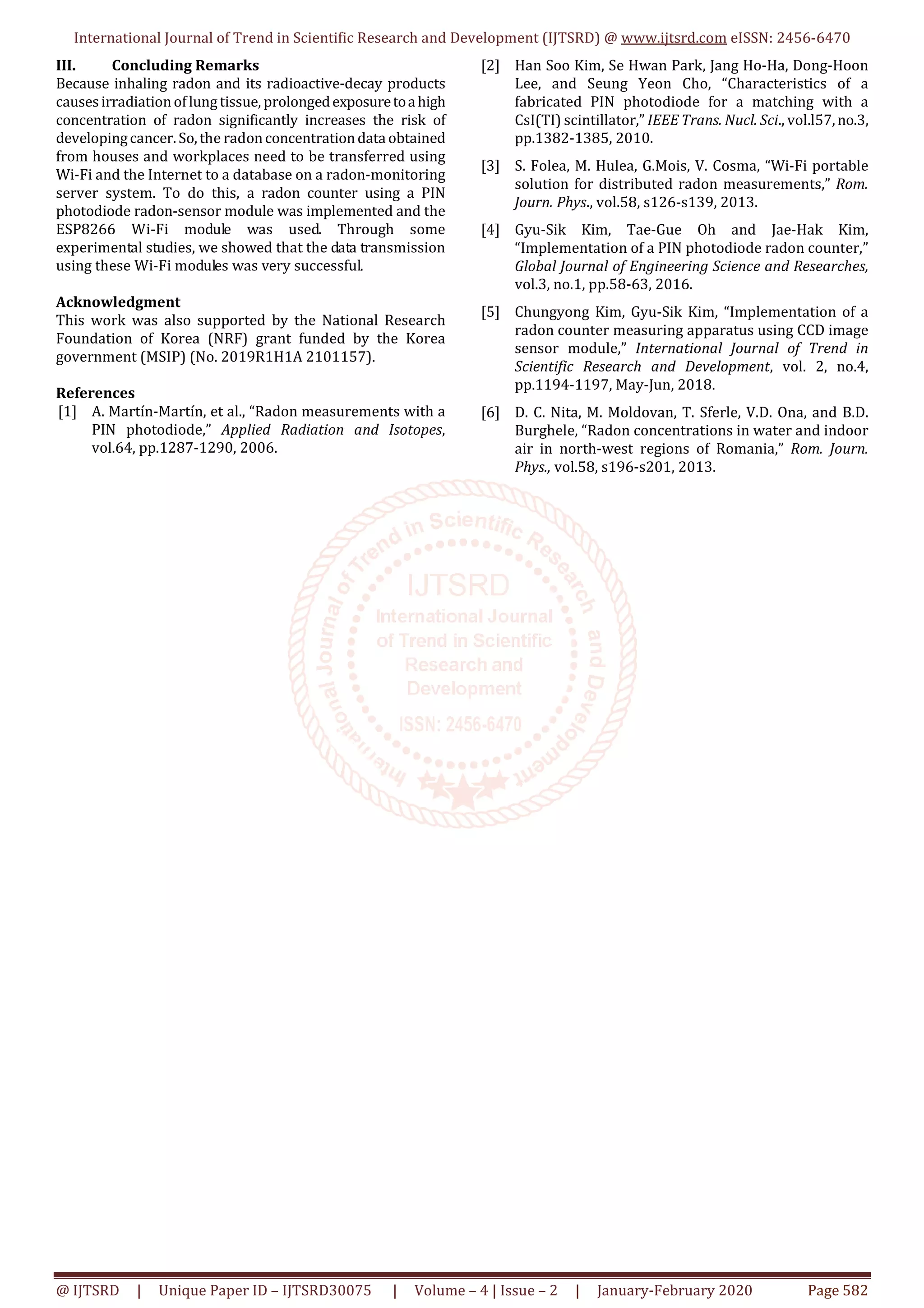 Implementation Of Low Cost Radon Measuring System For Air Quality Monitoring Pdf