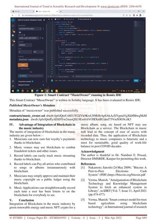 Integration of Blockchain in Music Industry | PDF